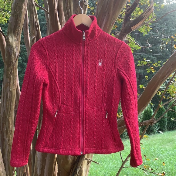 Spyder | Jackets & Coats | Spyder Womens Cable Knit Endure Full Zip ...